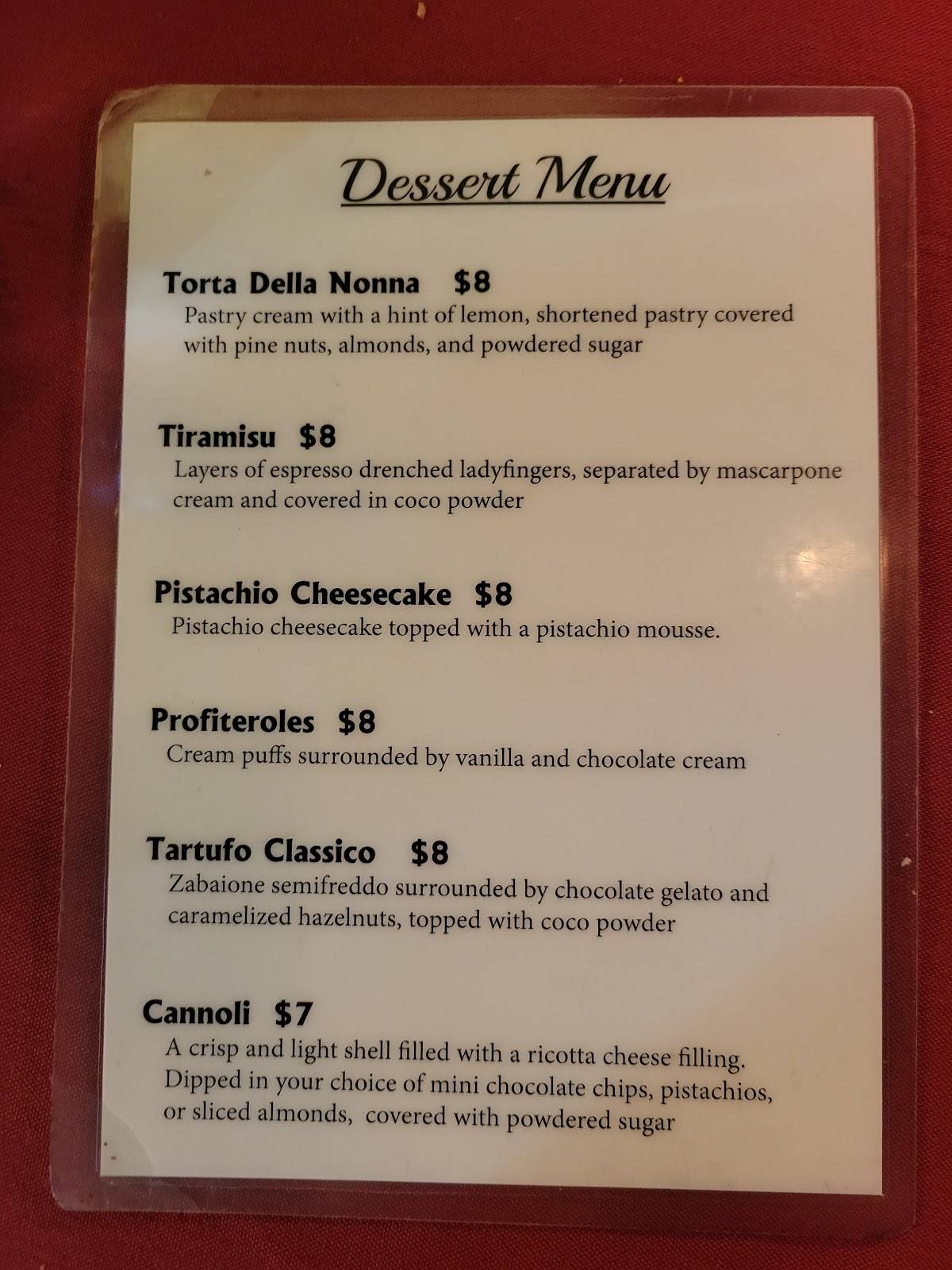 Menu at Nonna Luisa Ristorante restaurant, Anacortes