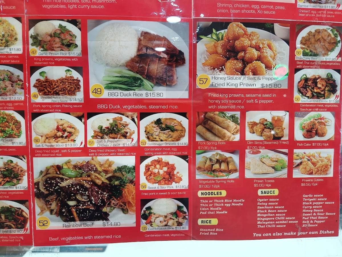 Menu at Noodle Paradise Yamba restaurant, Yamba