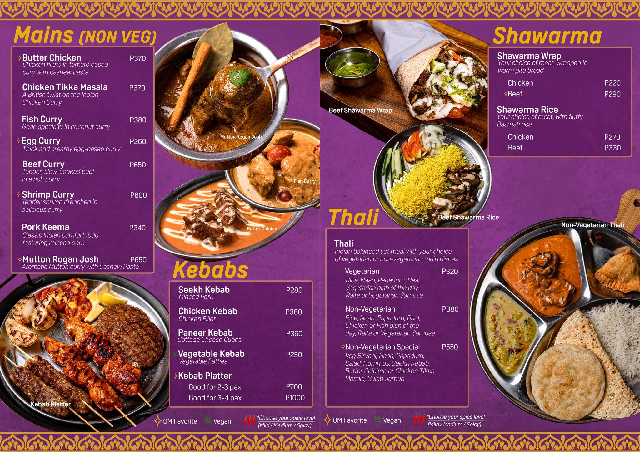 Menu at OM Indian Kitchen restaurant, Pasig, Grove Retail Row