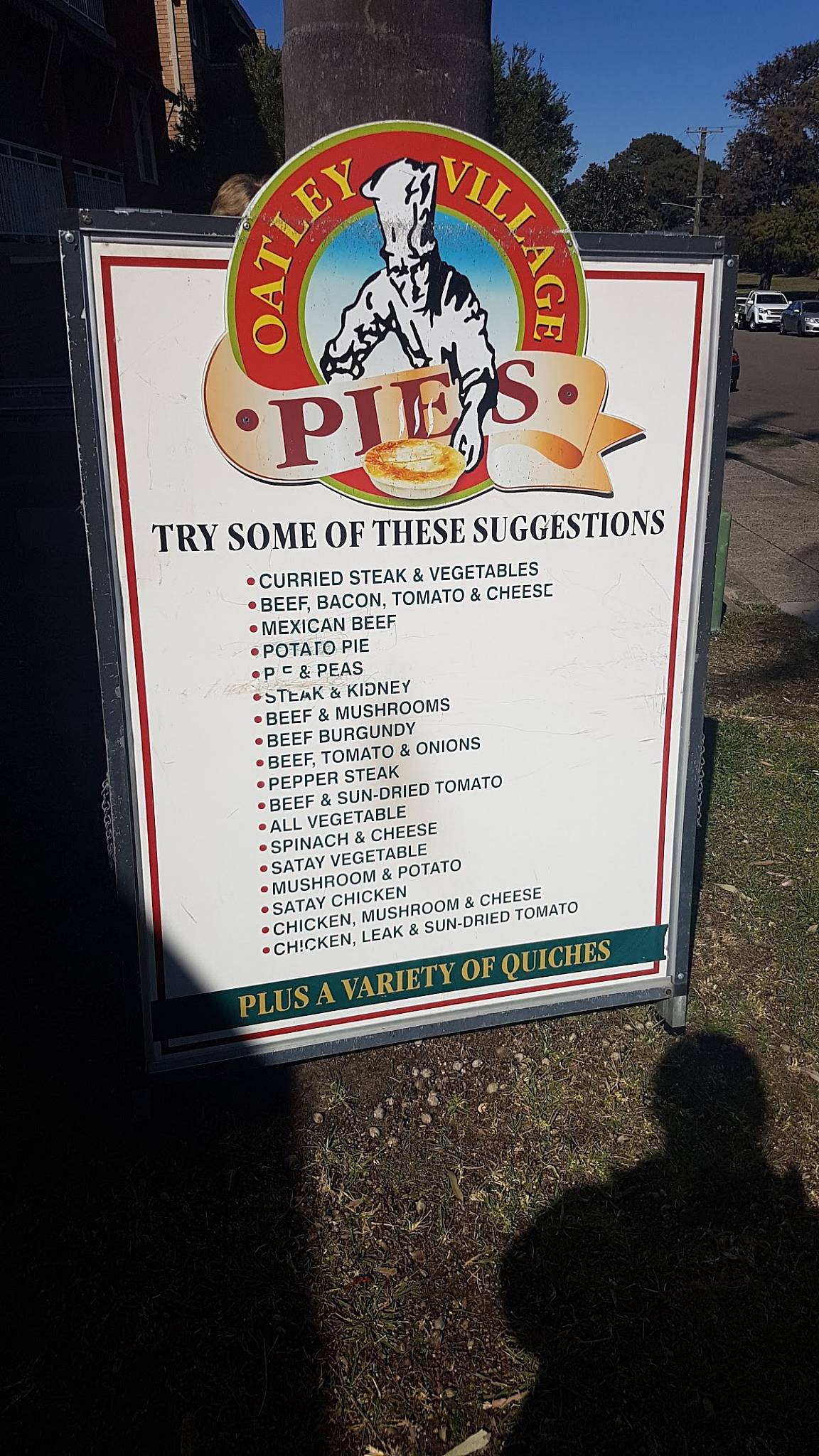 Menu at Oatley Village Pie Shop restaurant, Oatley