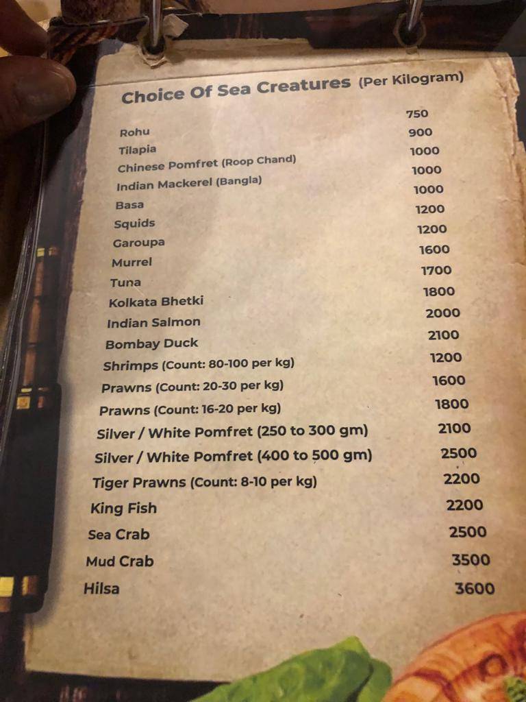 Menu at Ocean's Basket, Hyderabad, 3rd Floor