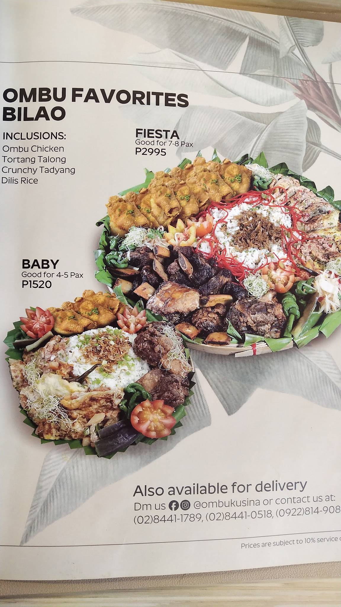 Menu at Ombu Kusina restaurant, Quezon City, 91 - 93