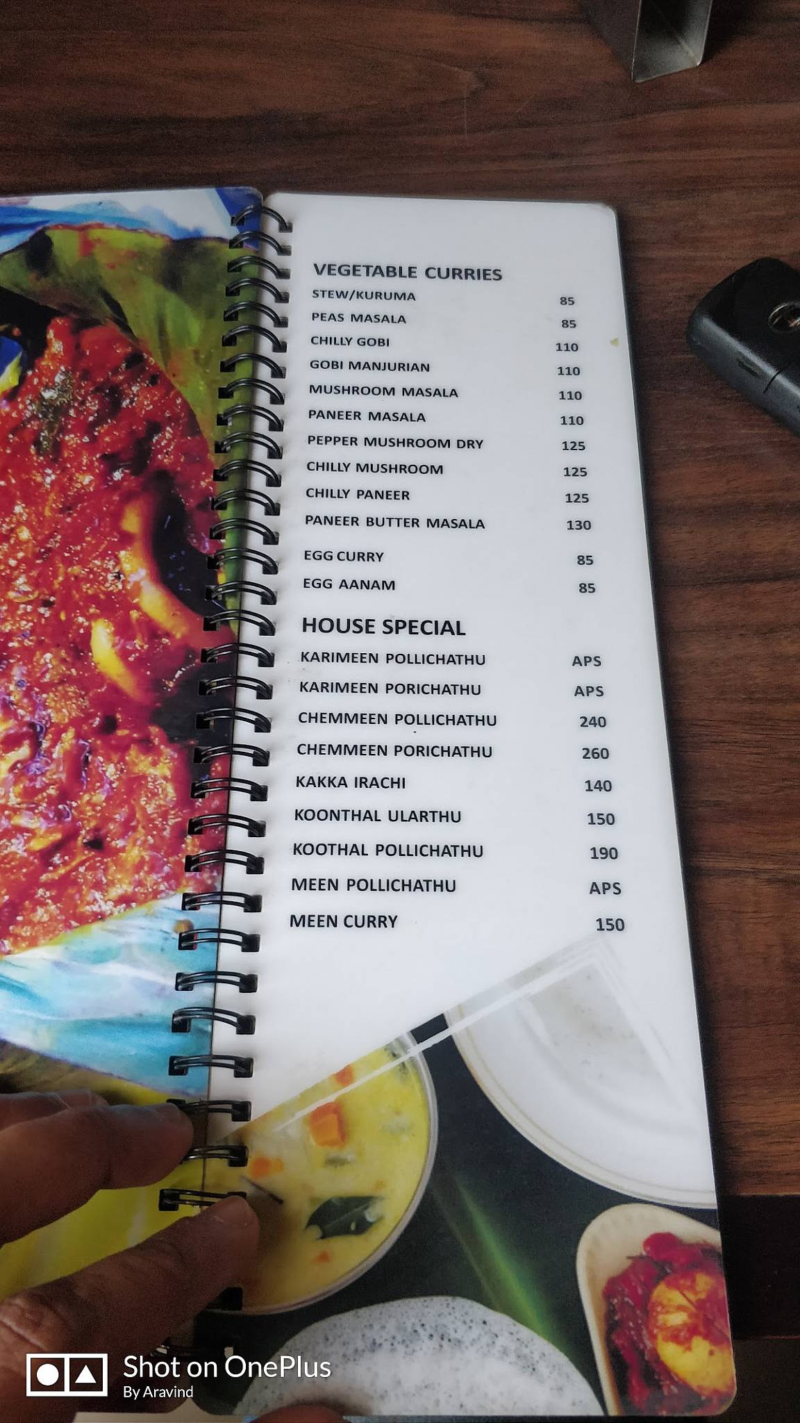 Menu at Palaaram Paravur, Kochi, Pullamkulam Rd