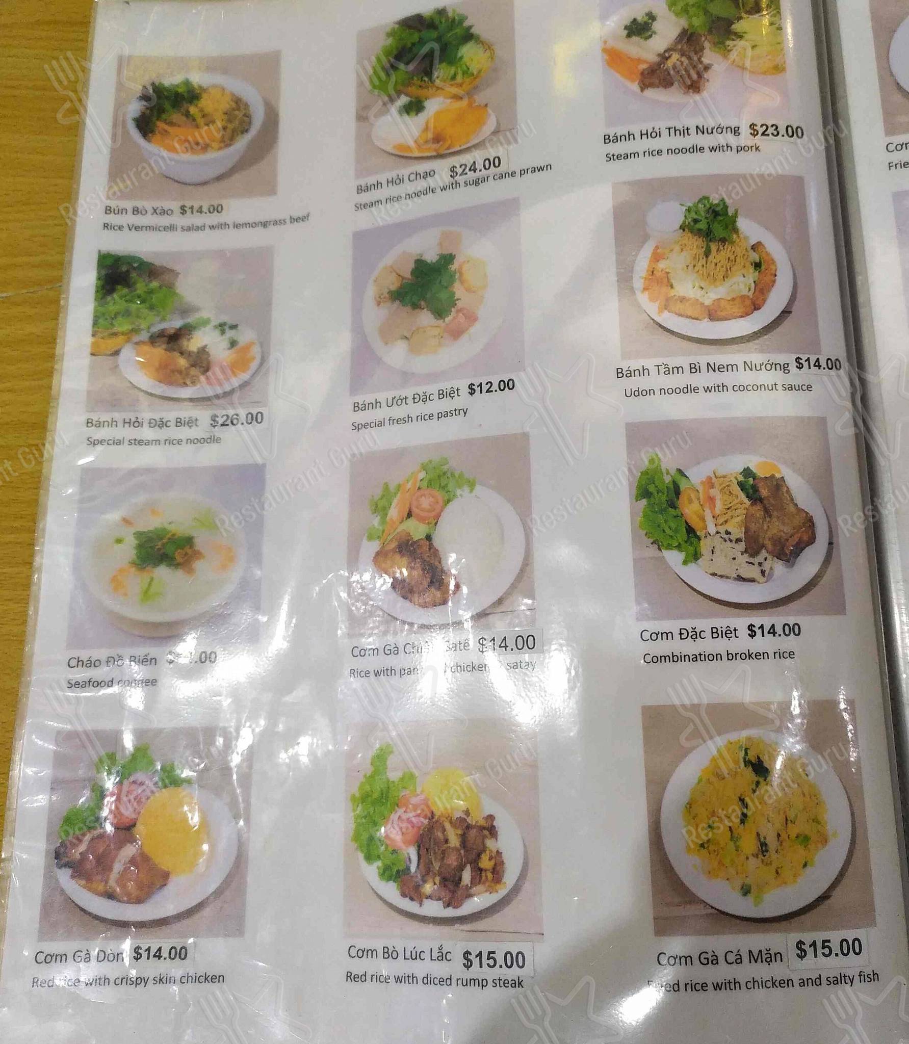 Menu at Phu Quoc Vietnamese & Chinese Restaurant, Cabramatta