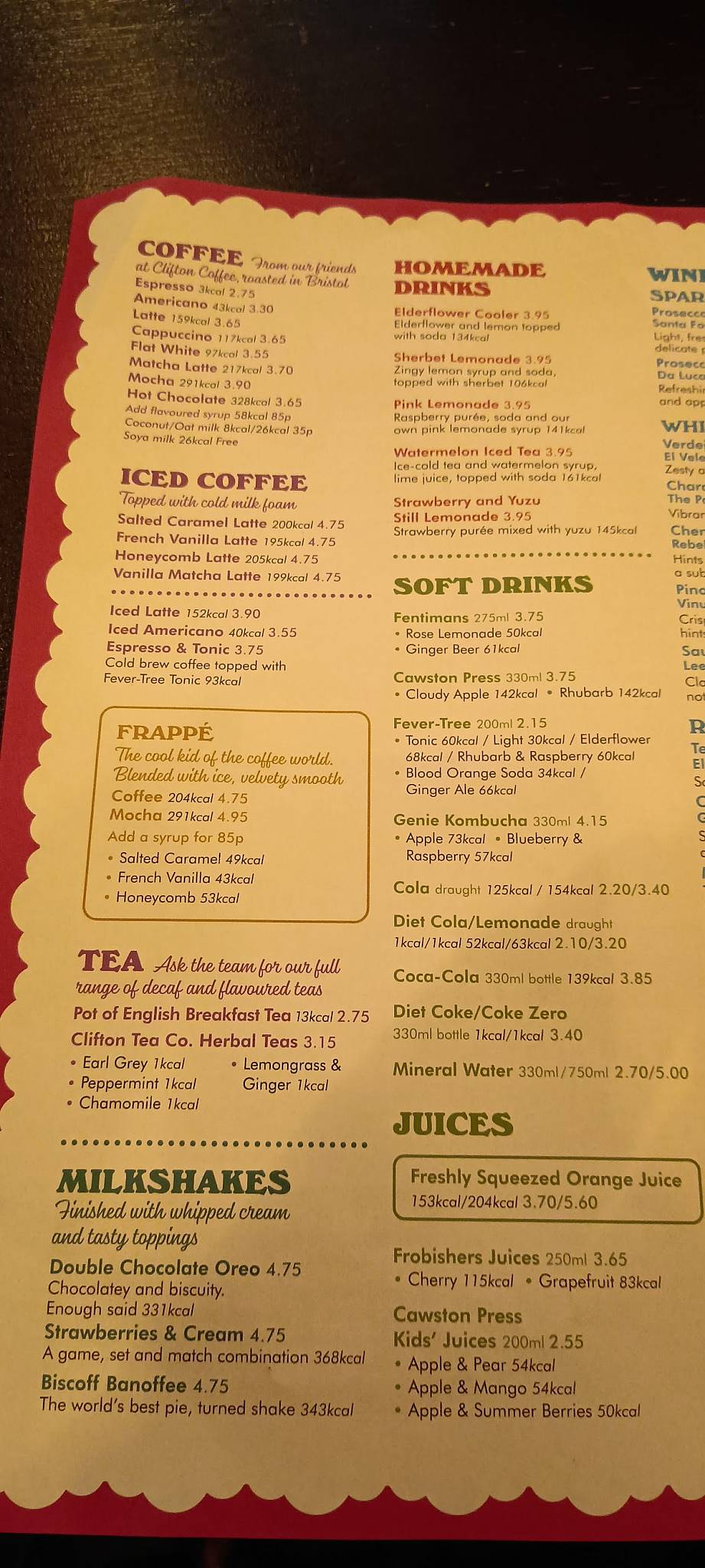Menu at Poco Lounge restaurant, King's Lynn