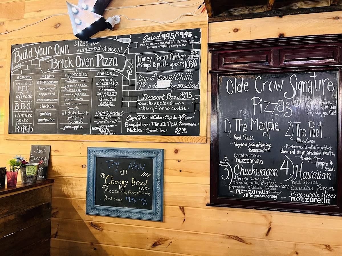 Menu at Primitive Olde Crow & Winery restaurant, Clinton