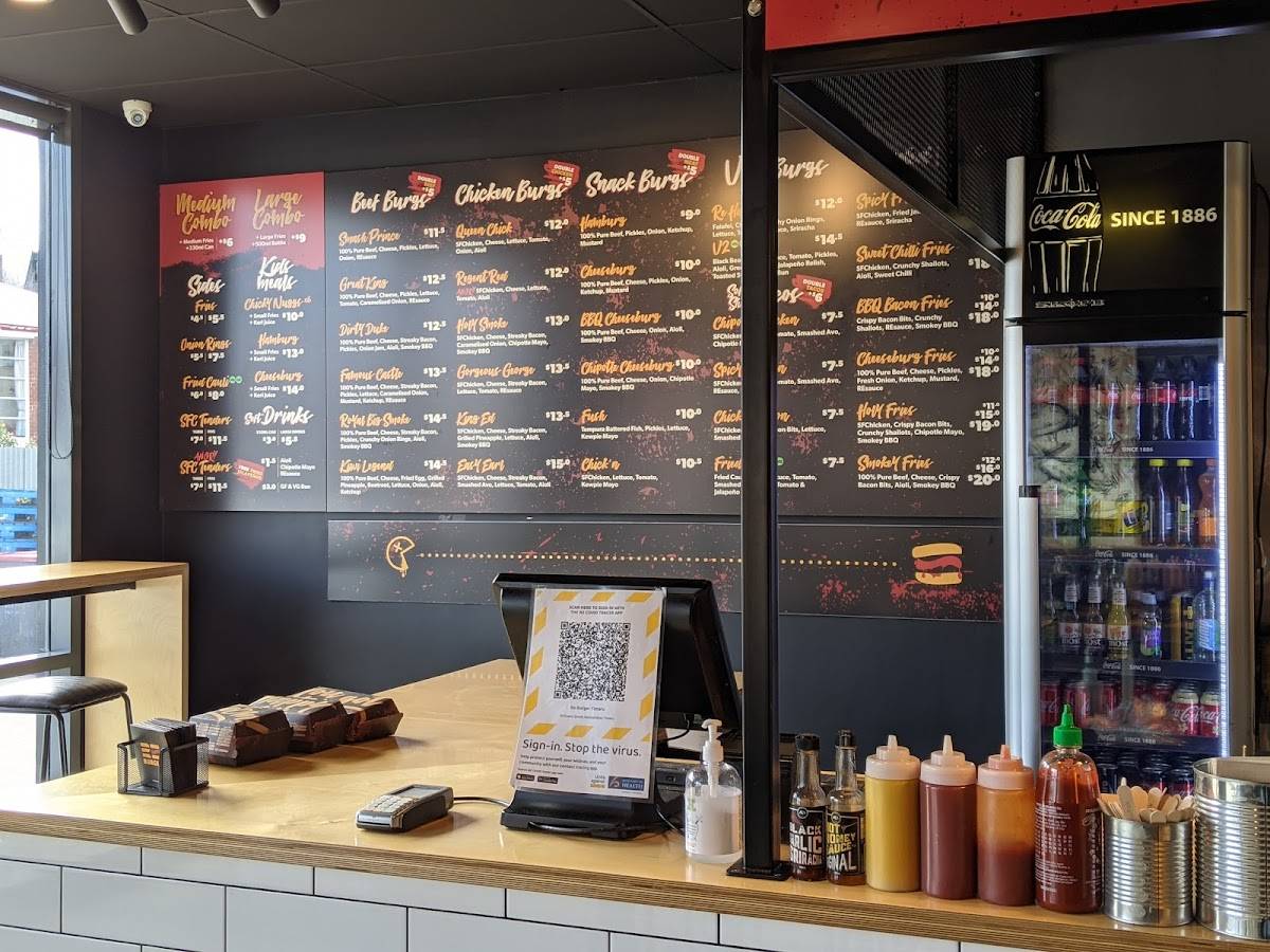 Menu at RE Burger Timaru restaurant, Timaru
