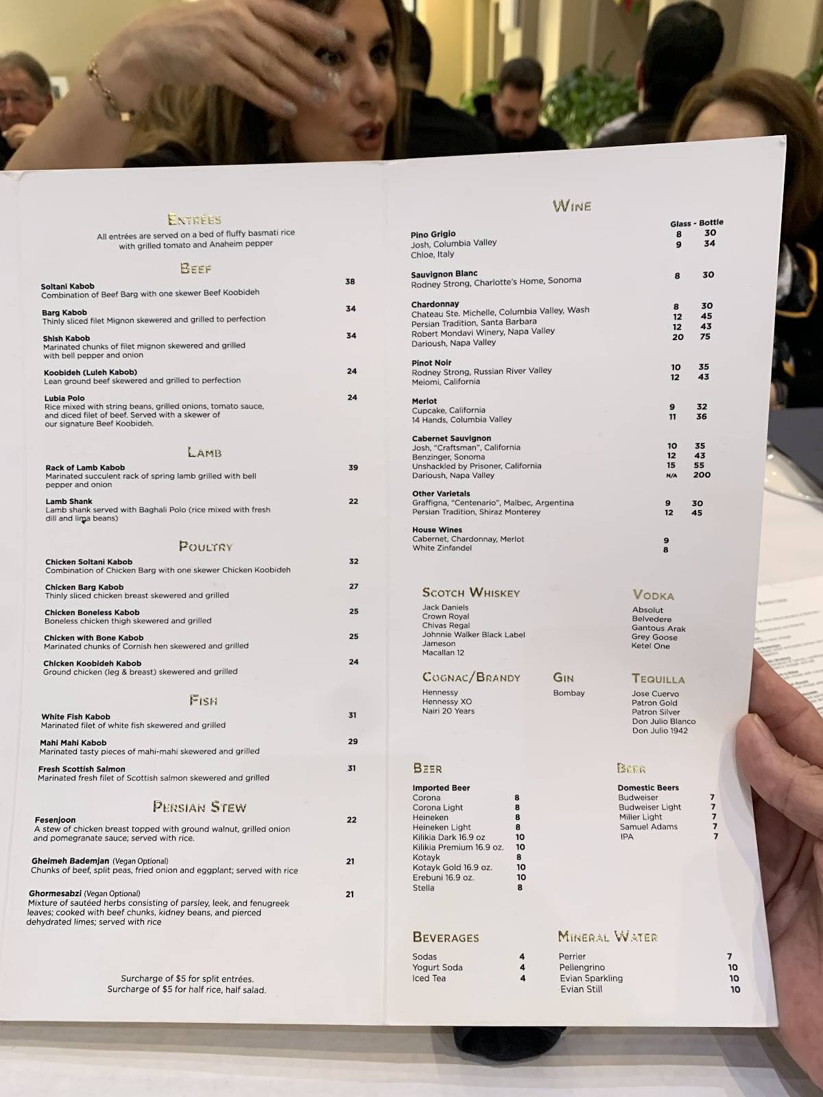 Menu at Raffi's Place restaurant, Glendale