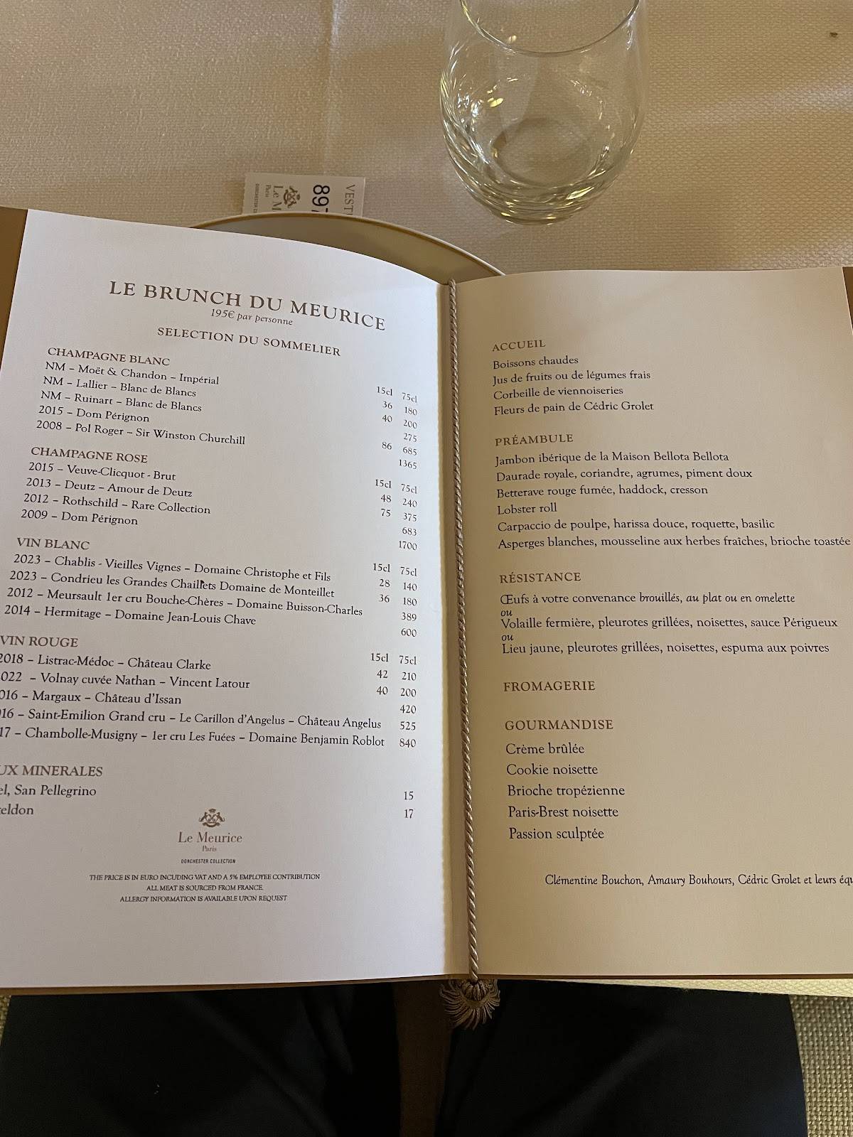 Menu at Restaurant Le Dalí, Paris, 228 Rue de Rivoli
