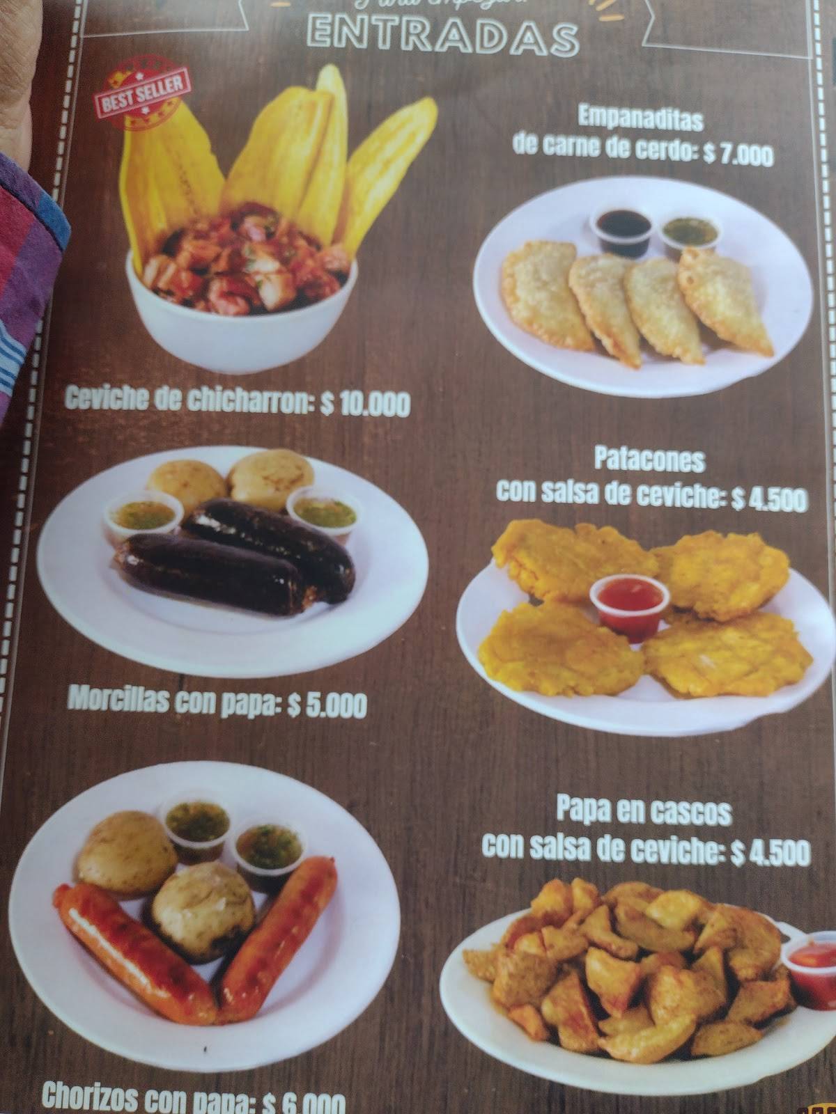 Carta de Restaurante Costicharron Sede Carvajal, Bogotá