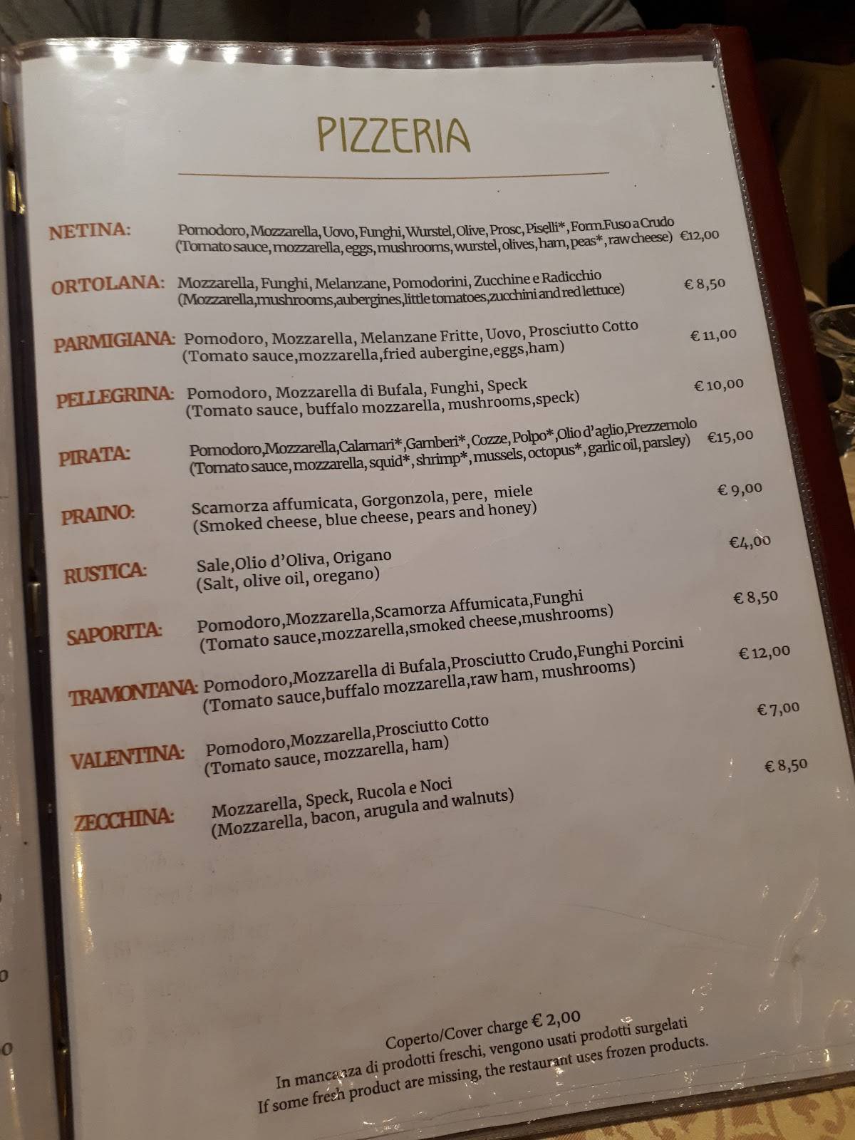 Menu da Ristorante Il Falco S.A.S. Di Poidomani Silvana & C., Noto ...