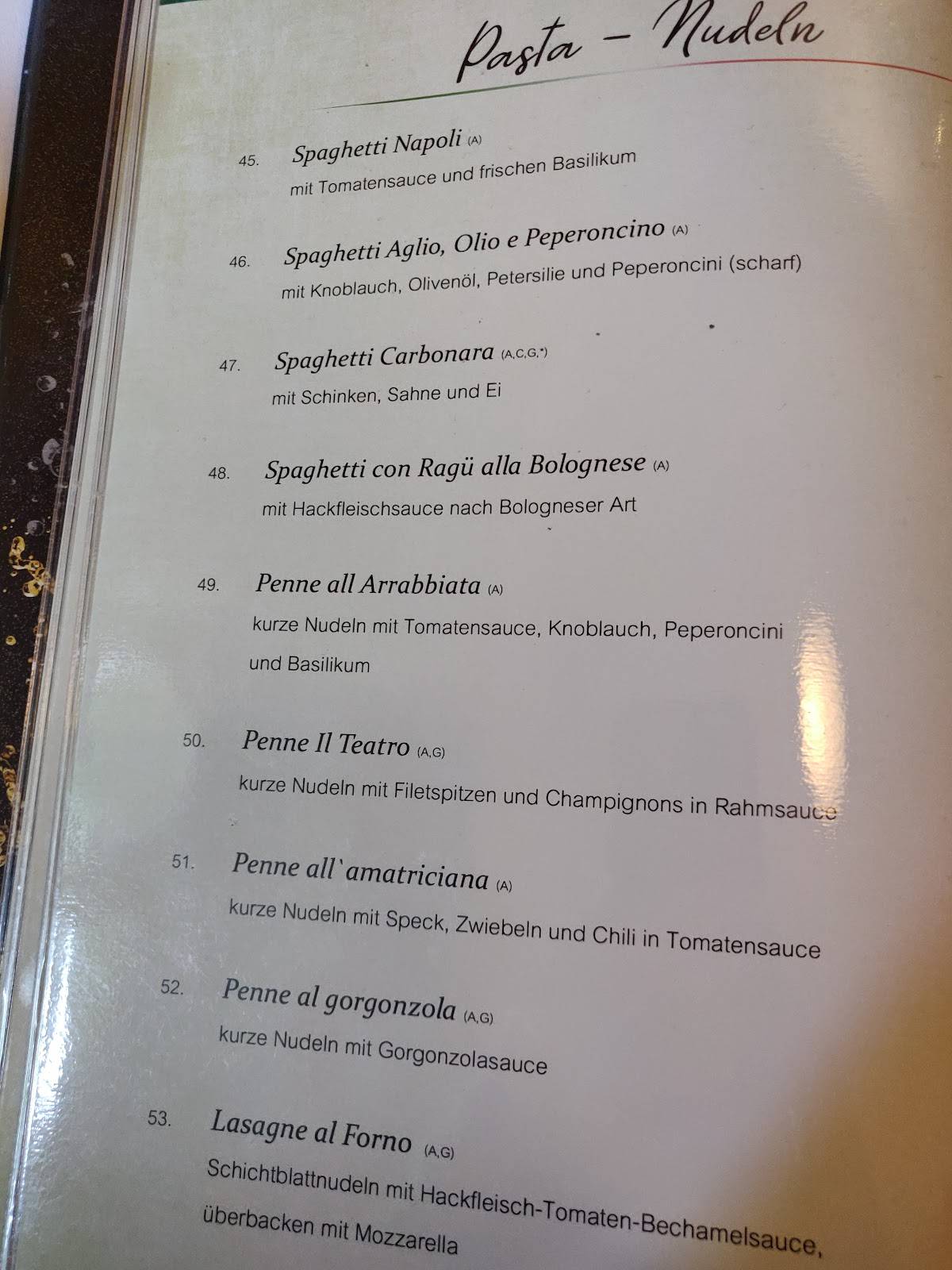 Speisekarte von Ristorante Il Teatro restaurant, Neustadt in Sachsen