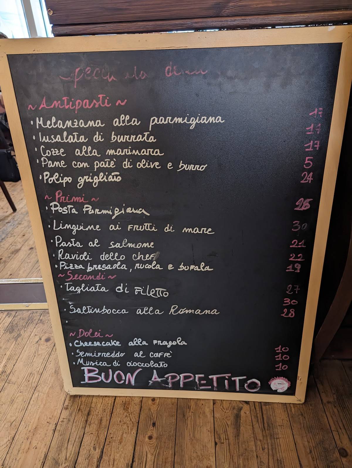 Menu at Ristorante Italia Oggi, Amsterdam, Binnen Bantammerstraat 11
