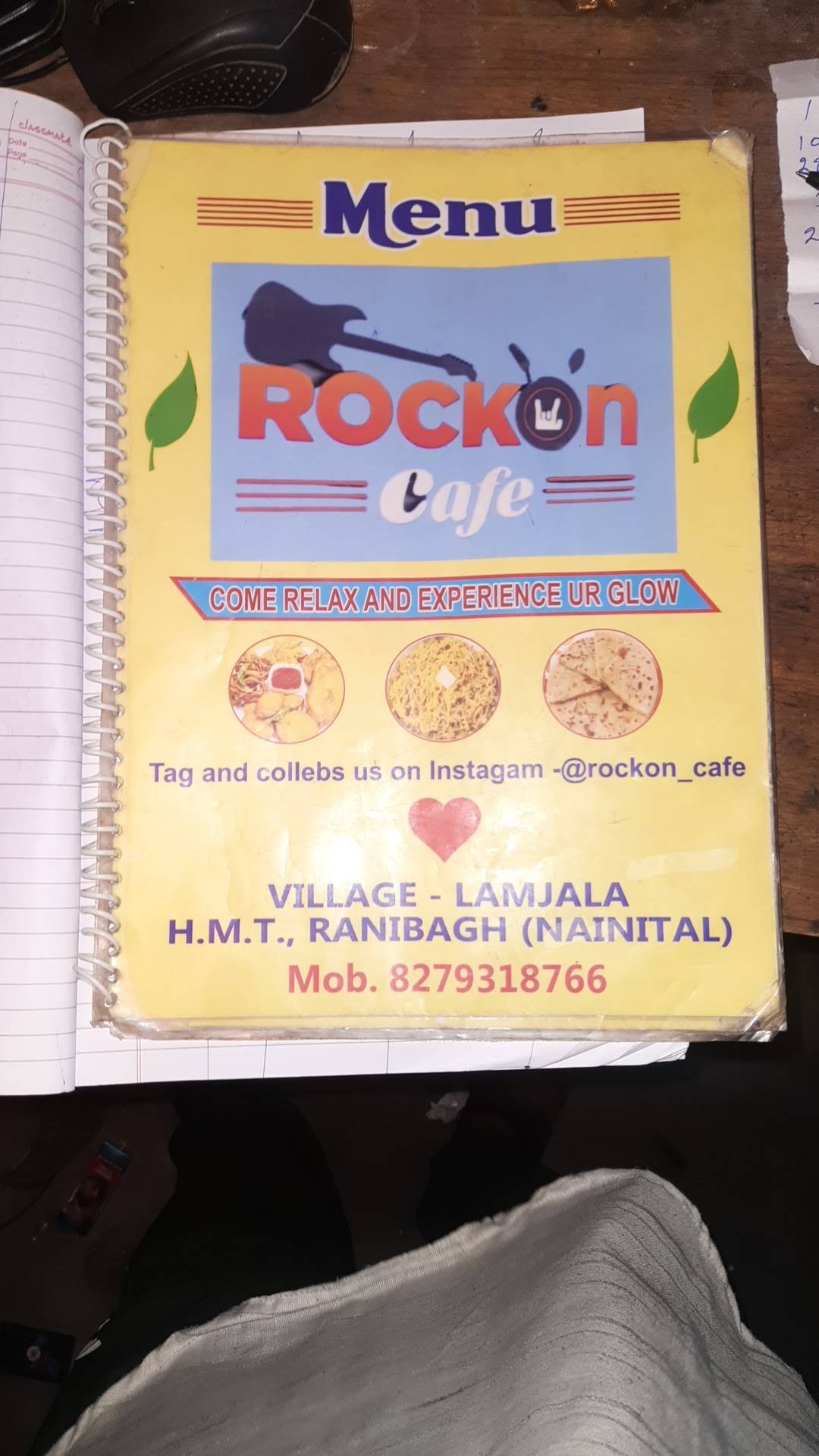 Menu at Rock on Cafe, Dolmar, HMT