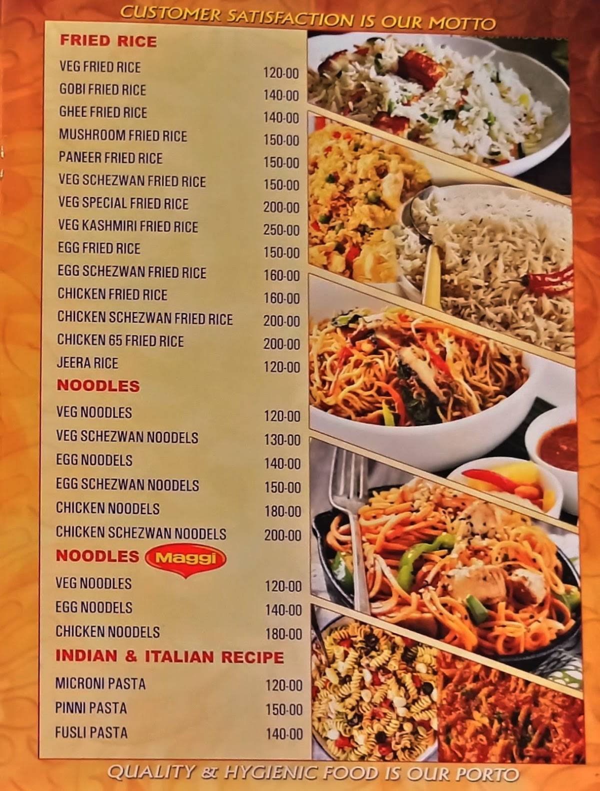 Menu at SPICY PARADISE, Visakhapatnam, Yellamathota Road