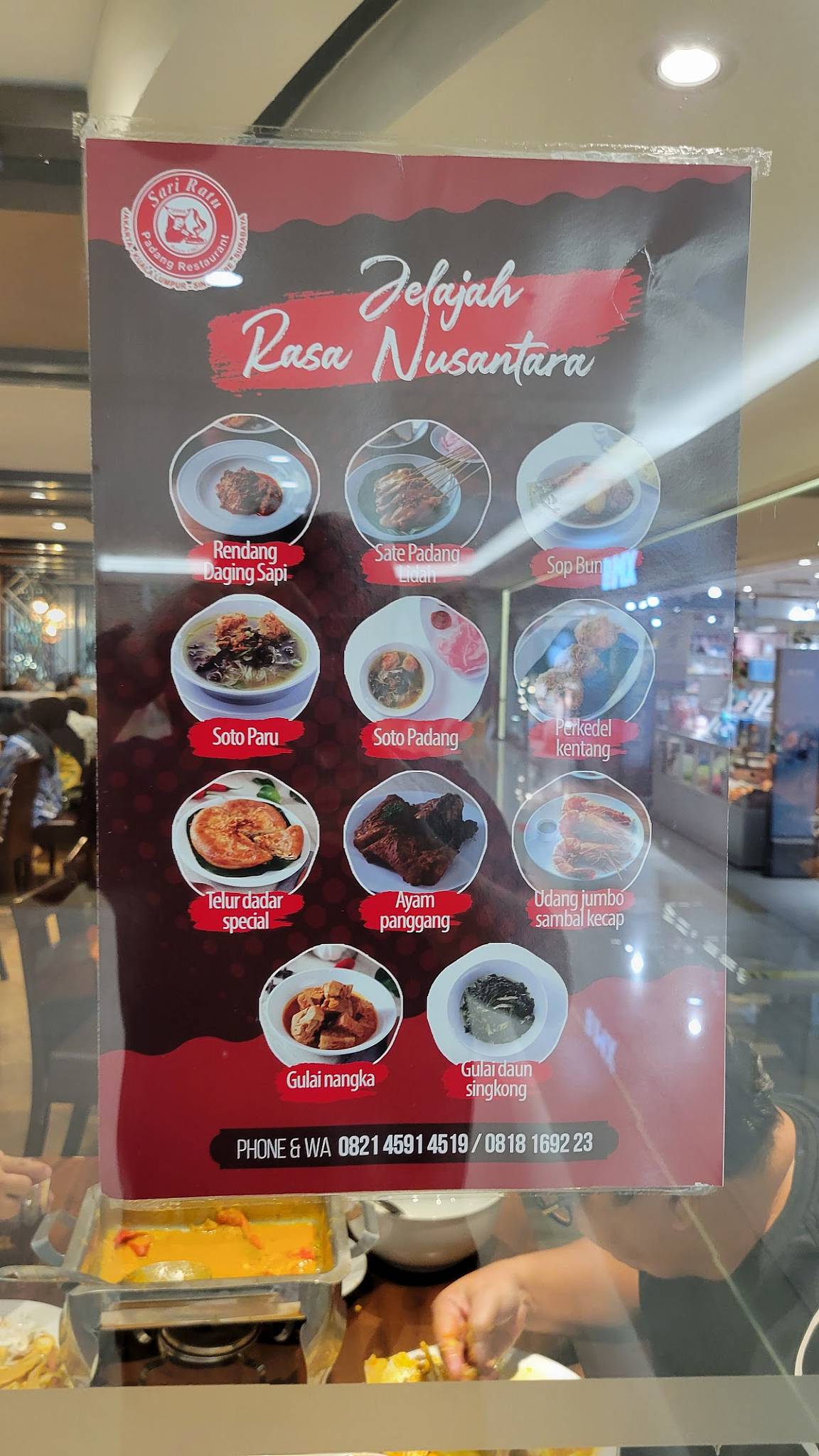 Menu at Restaurant Padang Sari Ratu (Plaza Indonesia), Jakarta, Plaza ...