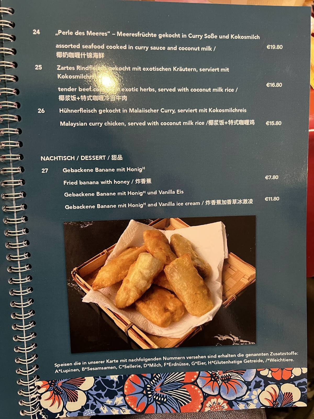 Speisekarte von Selera Malaysian Restaurant, Frankfurt am Main