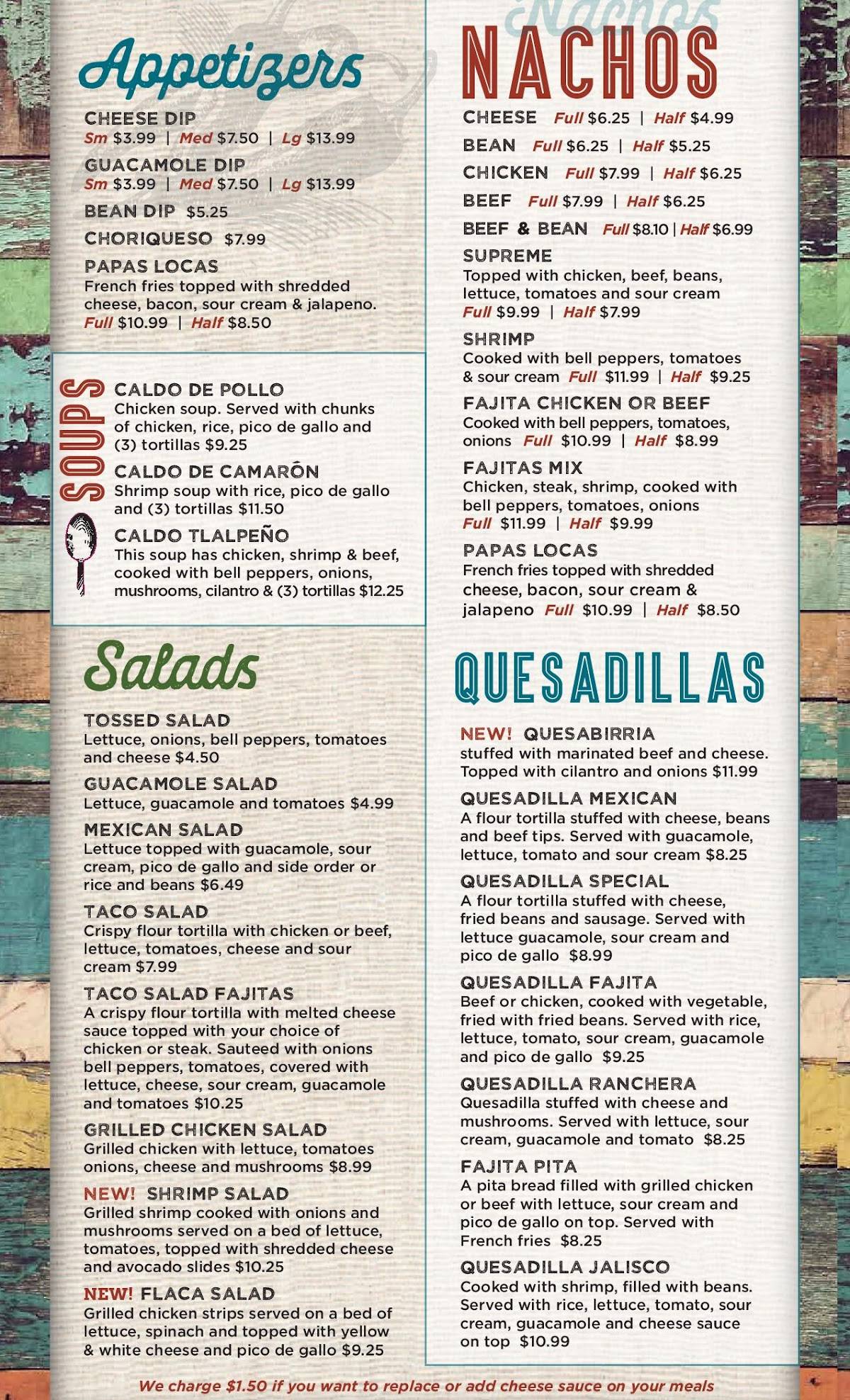 Menu at Señor Barrigas Mexican Restaurant-Mound City, Mound City