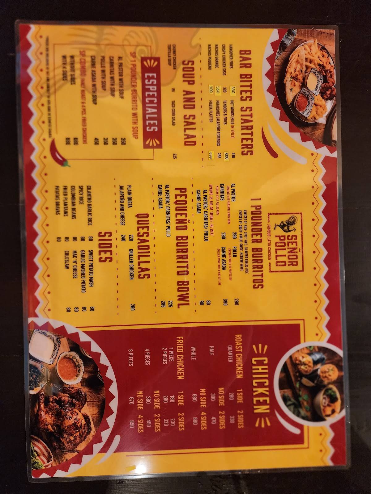 Menu at Señor Pollo - Banawe restaurant, Quezon City