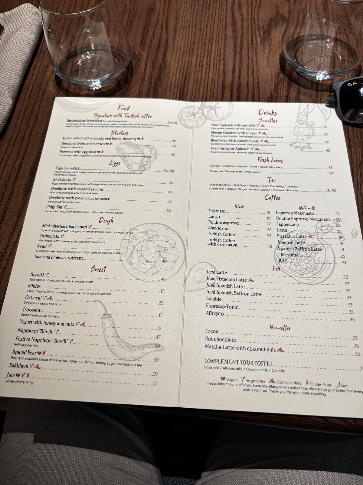 Menu at Shvili Nakheel Mall restaurant, UAE