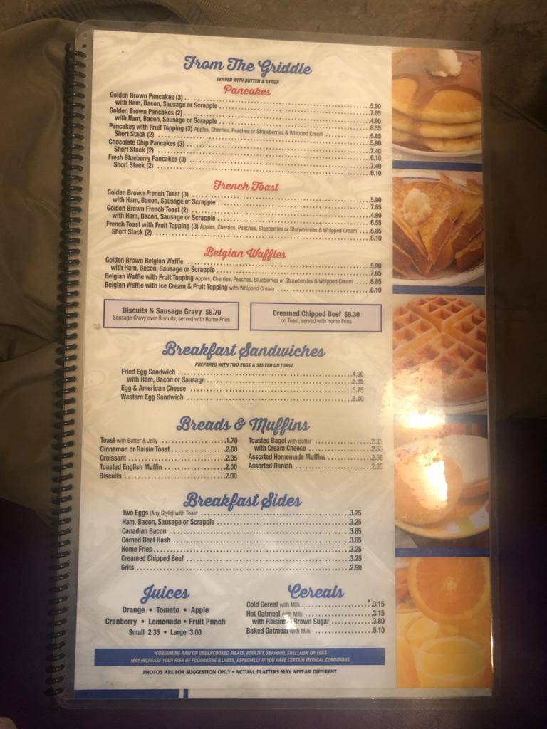 Menu at Silver Spring Diner restaurant, Mechanicsburg