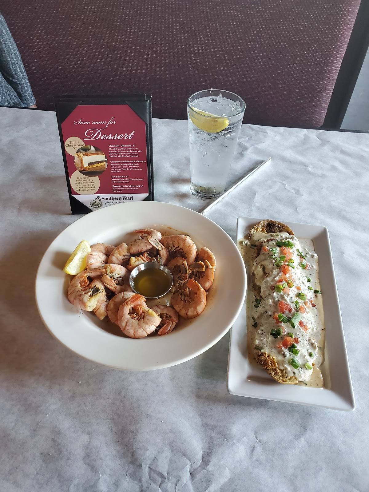 Menu at Southern Pearl Oyster House restaurant, Baton Rouge