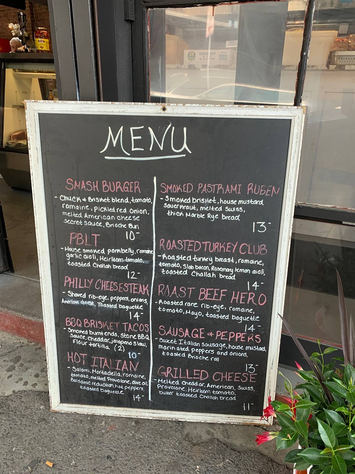 Menu at Stone Deli restaurant, Boston