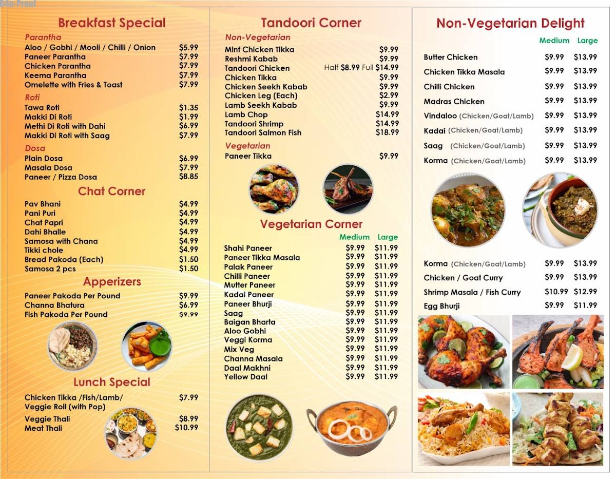 Menu au Student Junction Indian Restaurant, Mississauga