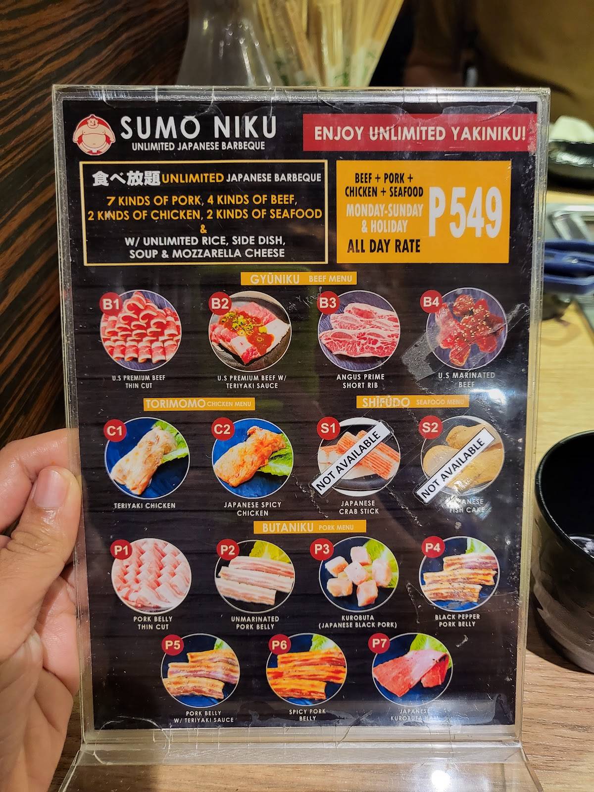 Menu at Sumo Niku - SM City Cebu restaurant, Cebu City