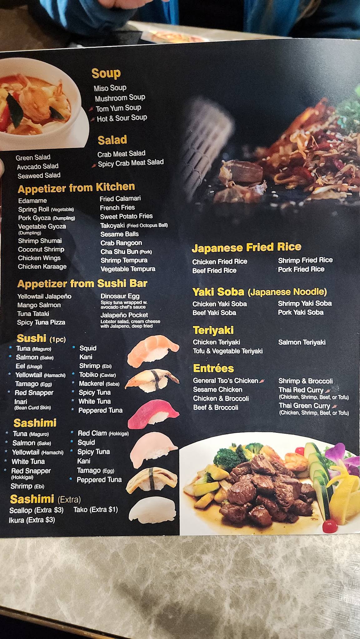 Menu at Sumo sushi all you can eat restaurant, Louisville