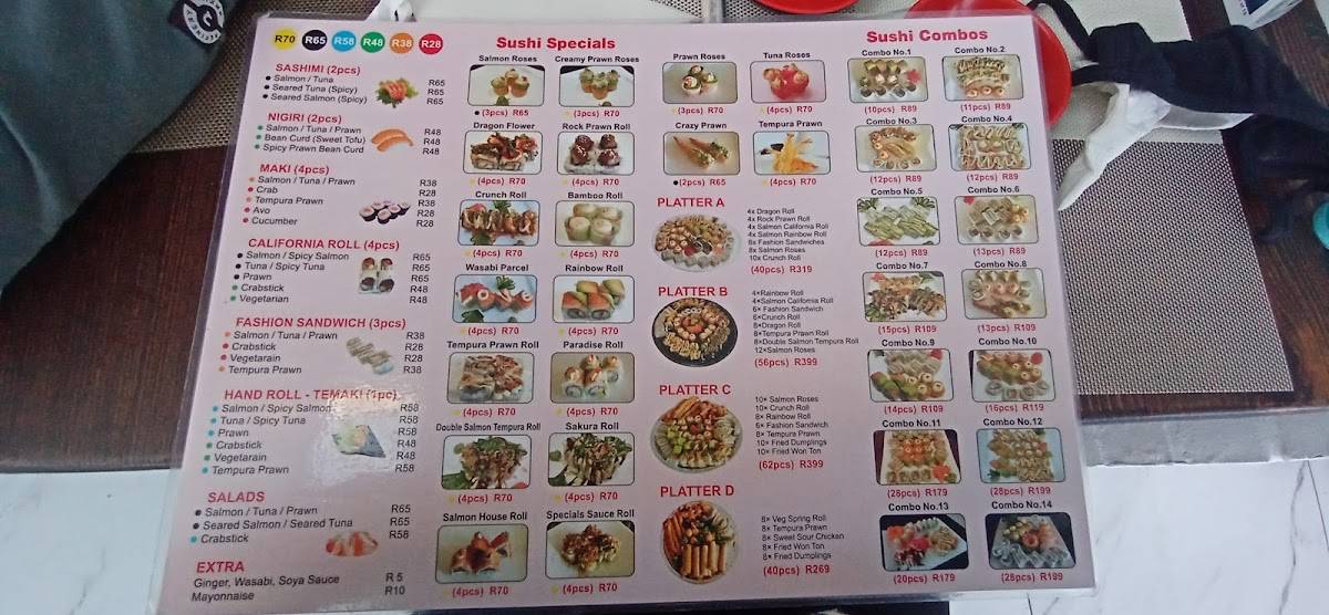 Menu at Taishan Restaurant The Sanctuary Mall (Somerset West), Cape Town