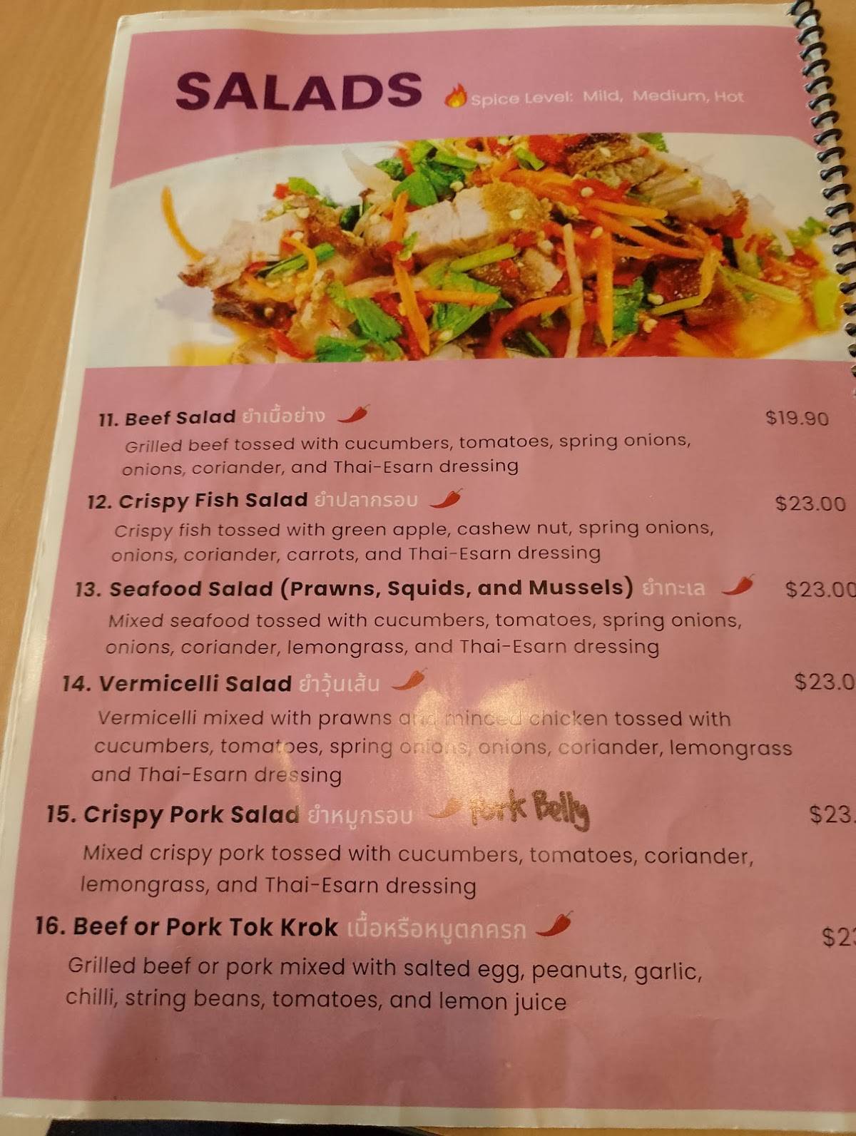 Menu at Thai esarn @ Mount Lawley restaurant, Mount Lawley