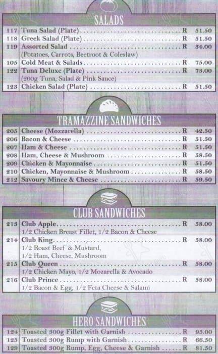 Menu at The Apple Bite restaurant, Edenvale
