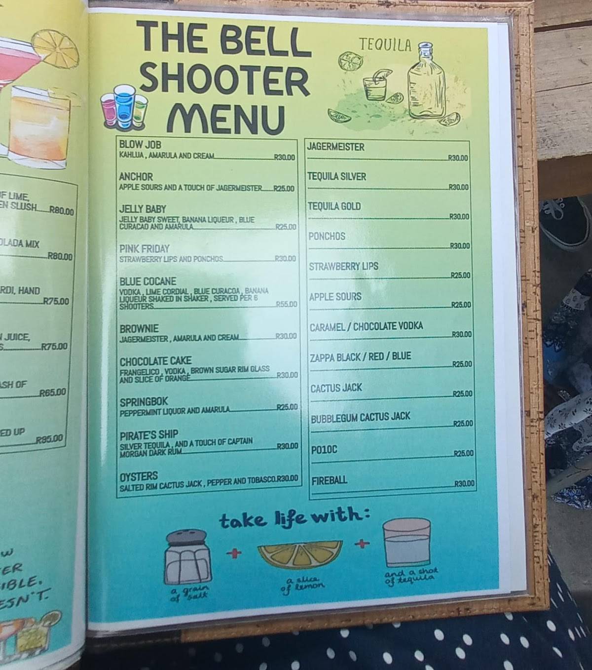 Menu at The Bell Restaurant, Park Rynie