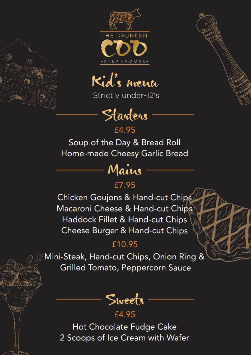 Menu at The Drunken Coo restaurant, Ayr
