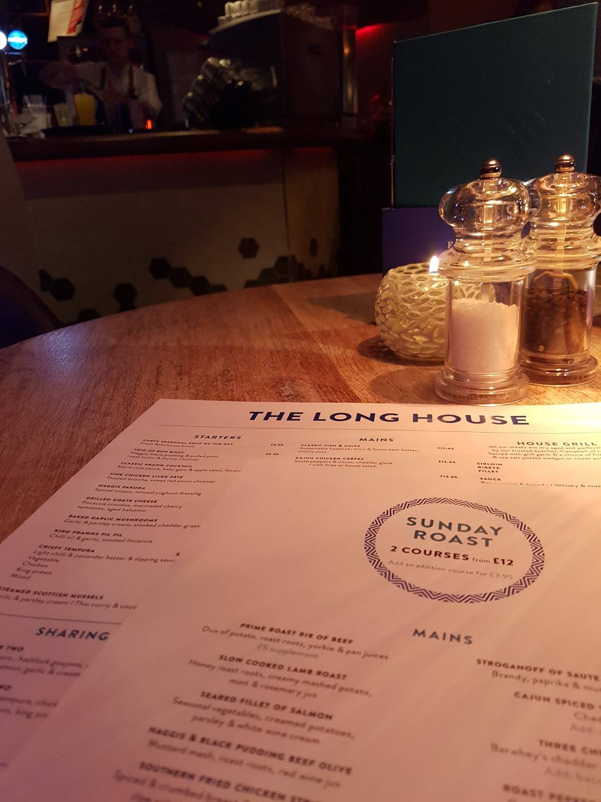 Menu at The Long House restaurant, Kilmarnock, 130 Titchfield St