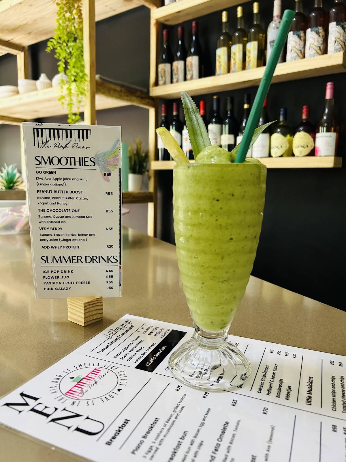 Menu at The Pink Piano restaurant, Benoni