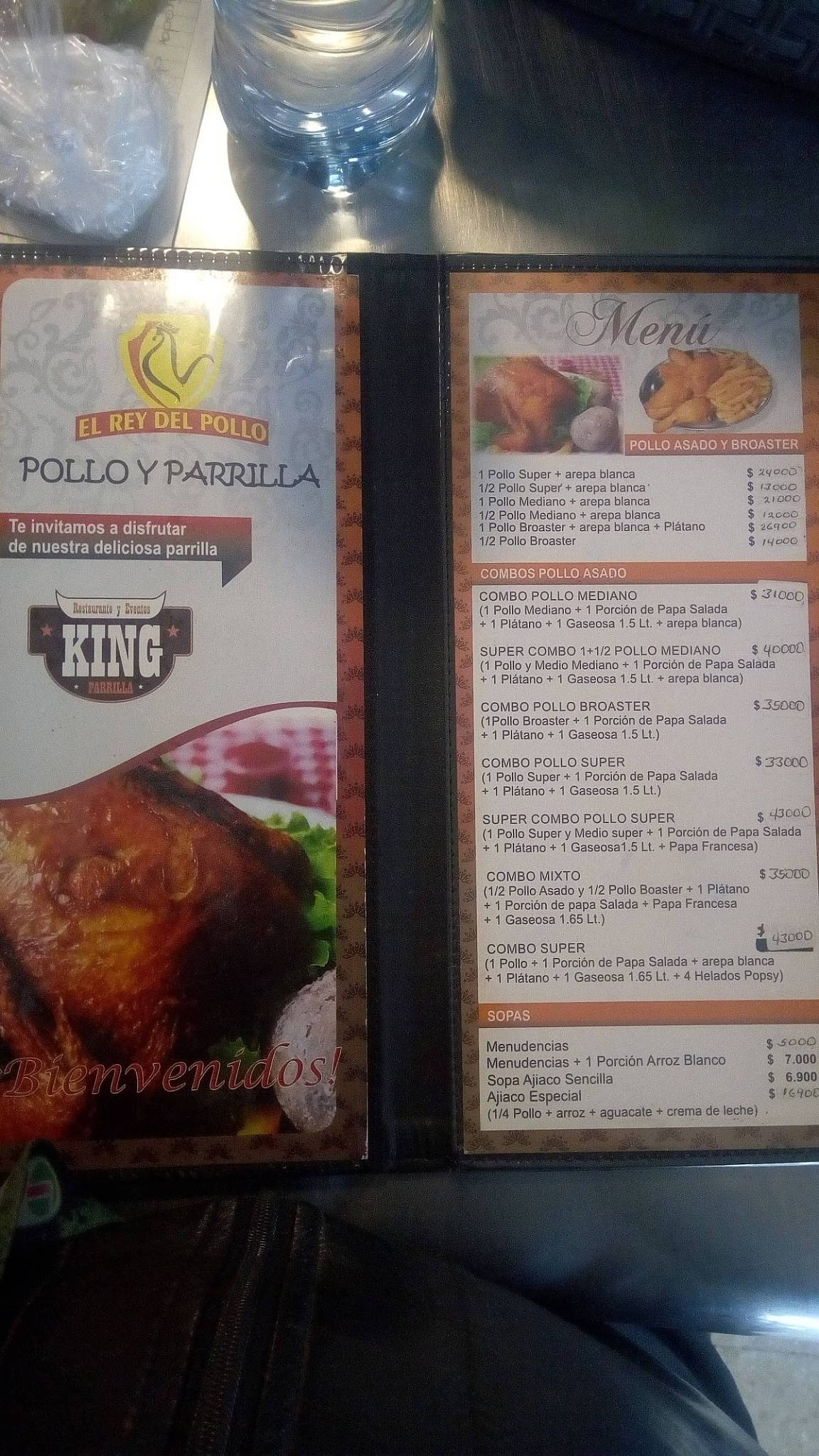 Carta del restaurante El Rey del Pollo, Bogotá, Cl. 80 #109A