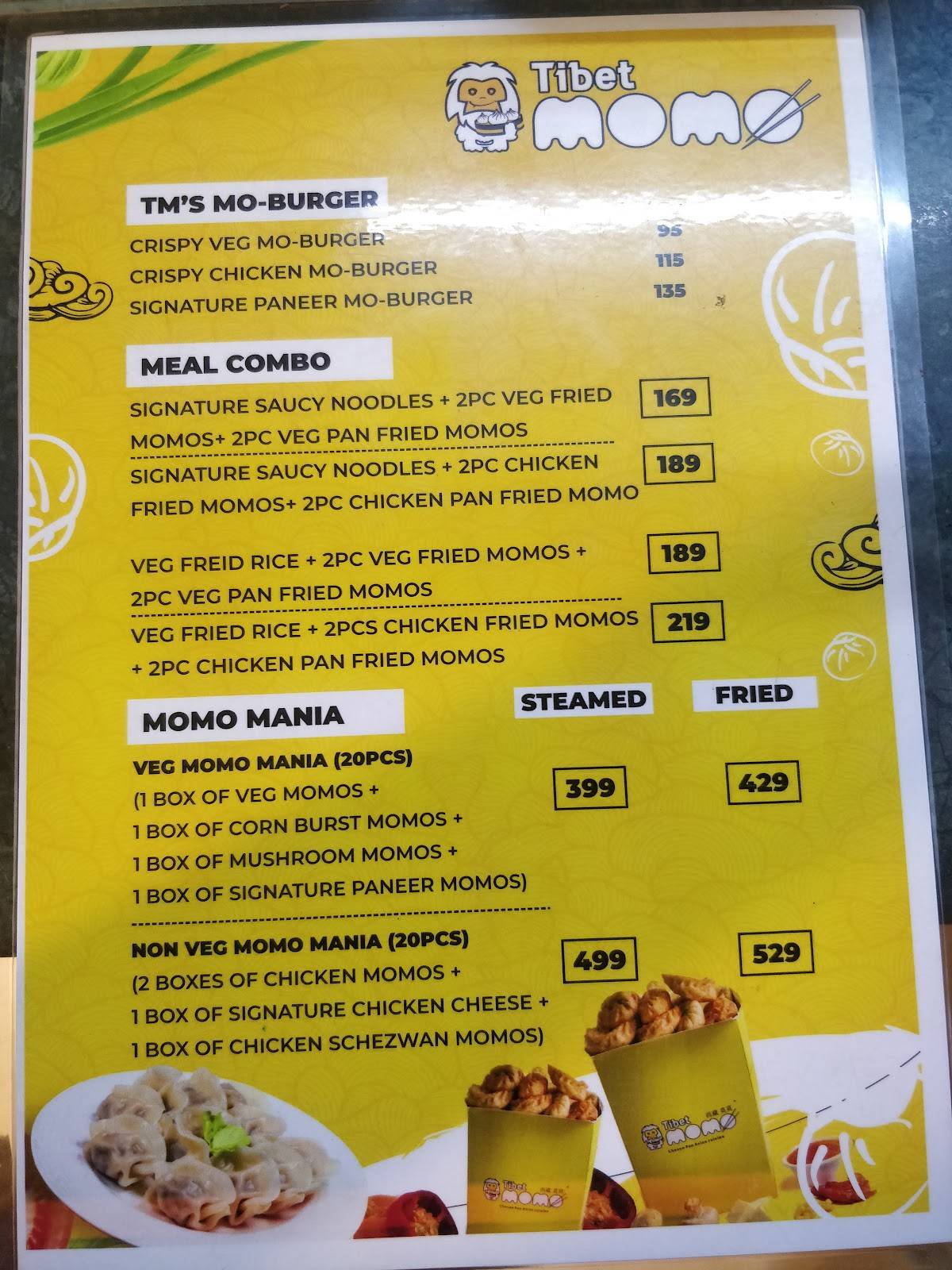 Menu at Tibet momo, Chennai, 36P4+4V5