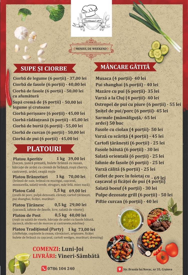 Menu at Restaurant Tradițional 210, Craiova