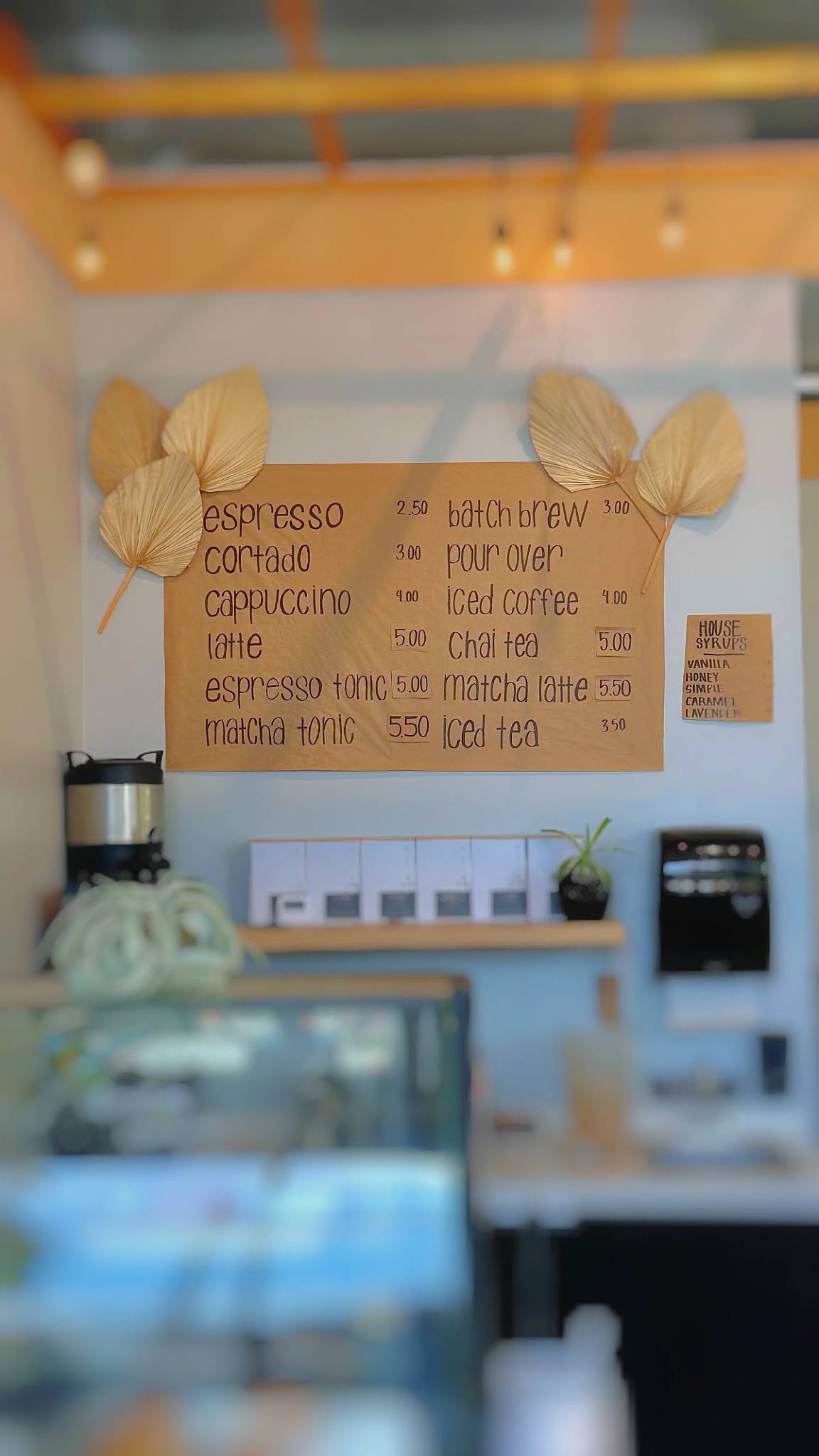 Carta de Kindred Coffee, Iowa City