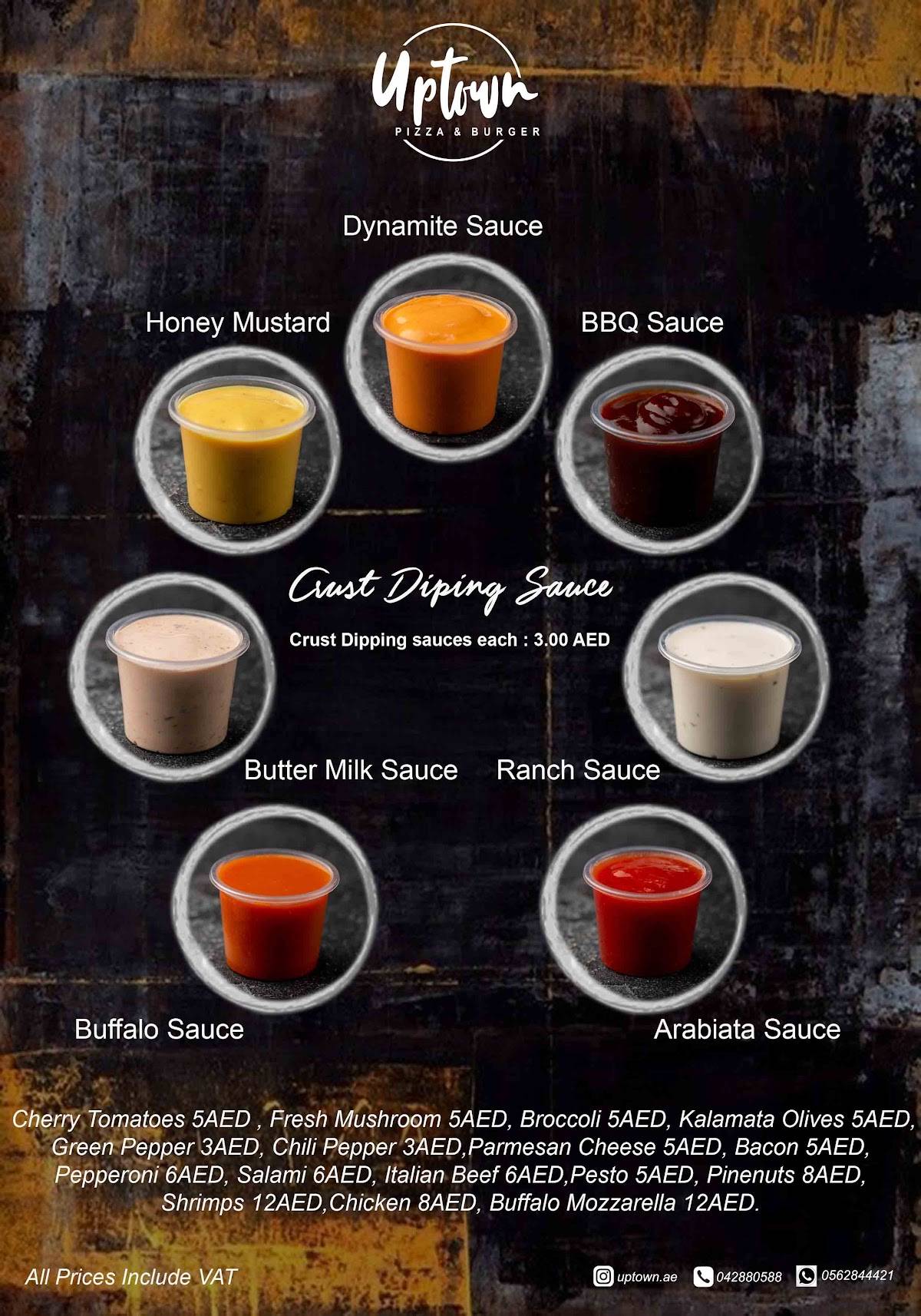 Menu at Uptown Pizza and Burger restaurant, Dubai, Street # 58