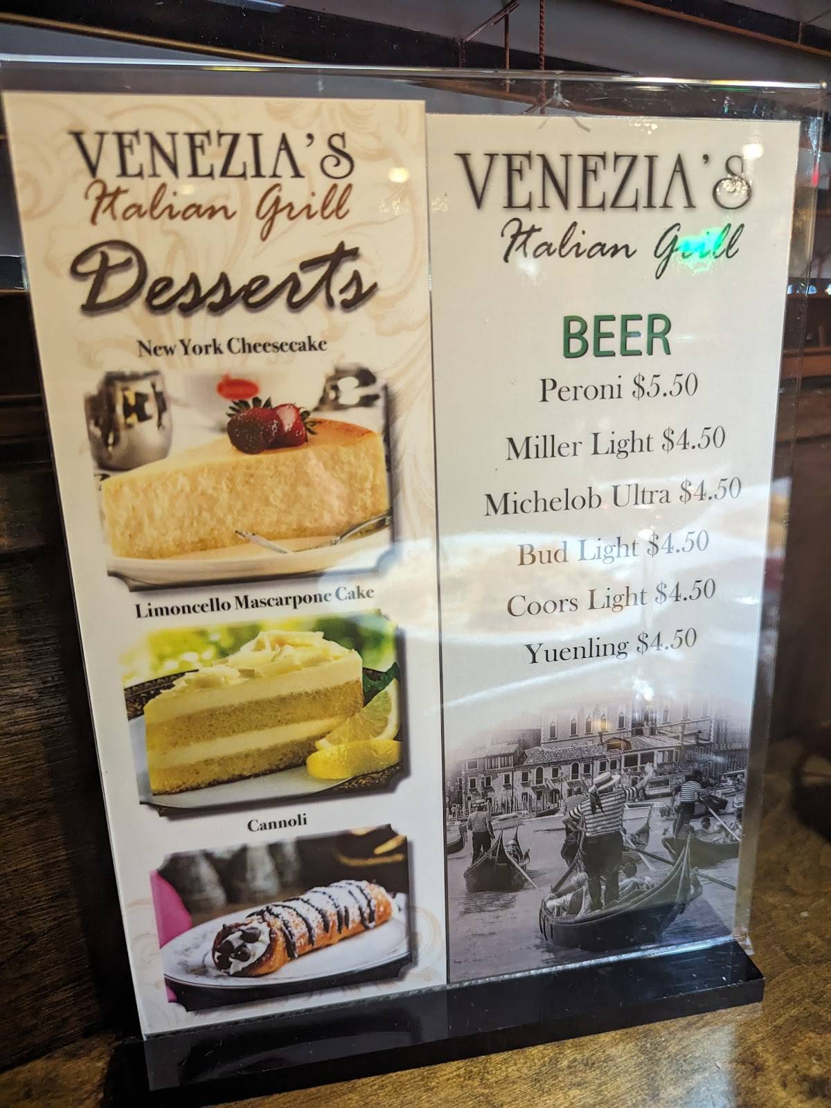 Menu at Venezia's Italian Grill restaurant, Searcy