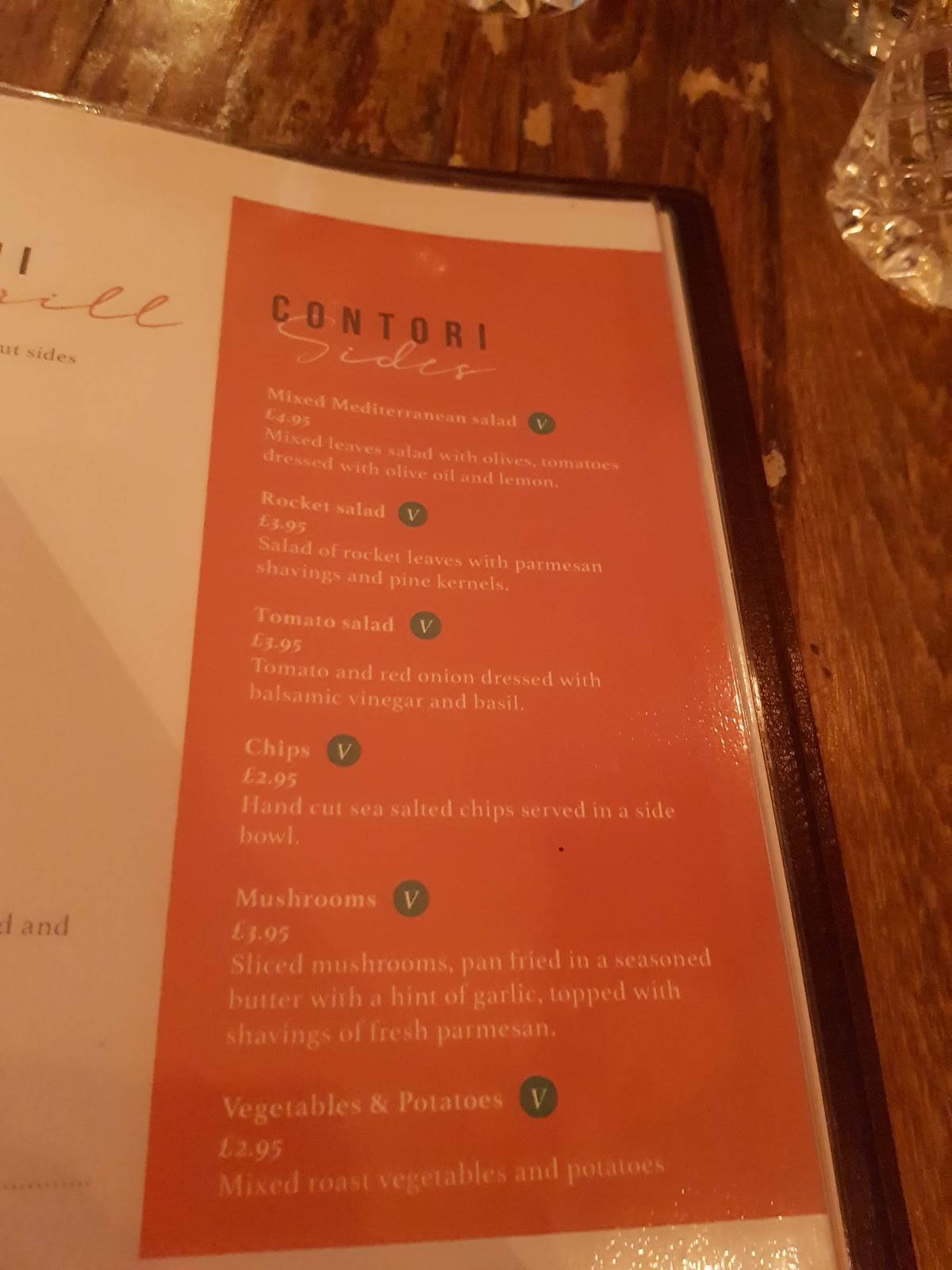 Menu at W- Italian restaurant, Rotherham