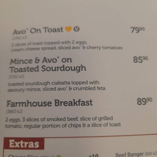 Menu at Wimpy restaurant, Cape Town, Shop L14B
