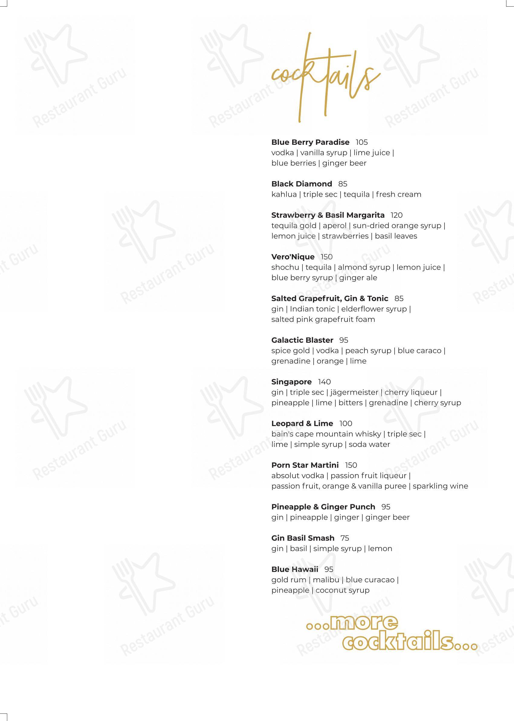 Menu at Wood & Fire restaurant, Pretoria, Veale St