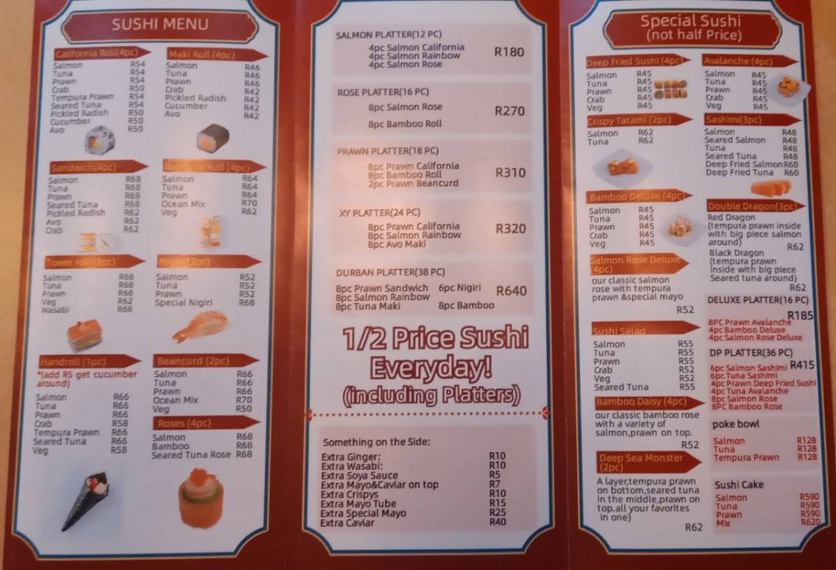 Menu at Xing Ye Chinese Restaurant and Sushi, Dolphin Coast
