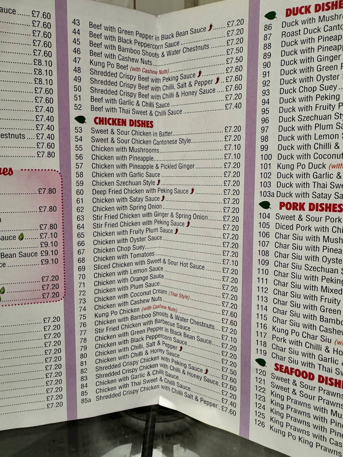 Menu at Ying Can Cook restaurant, Redcar
