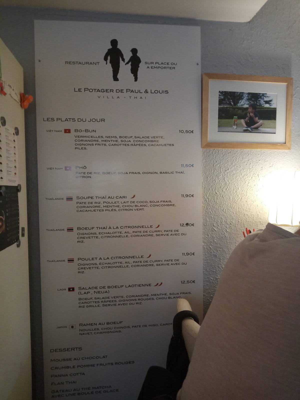 Menu au Restaurant le potager de paul et louis, Fontainebleau