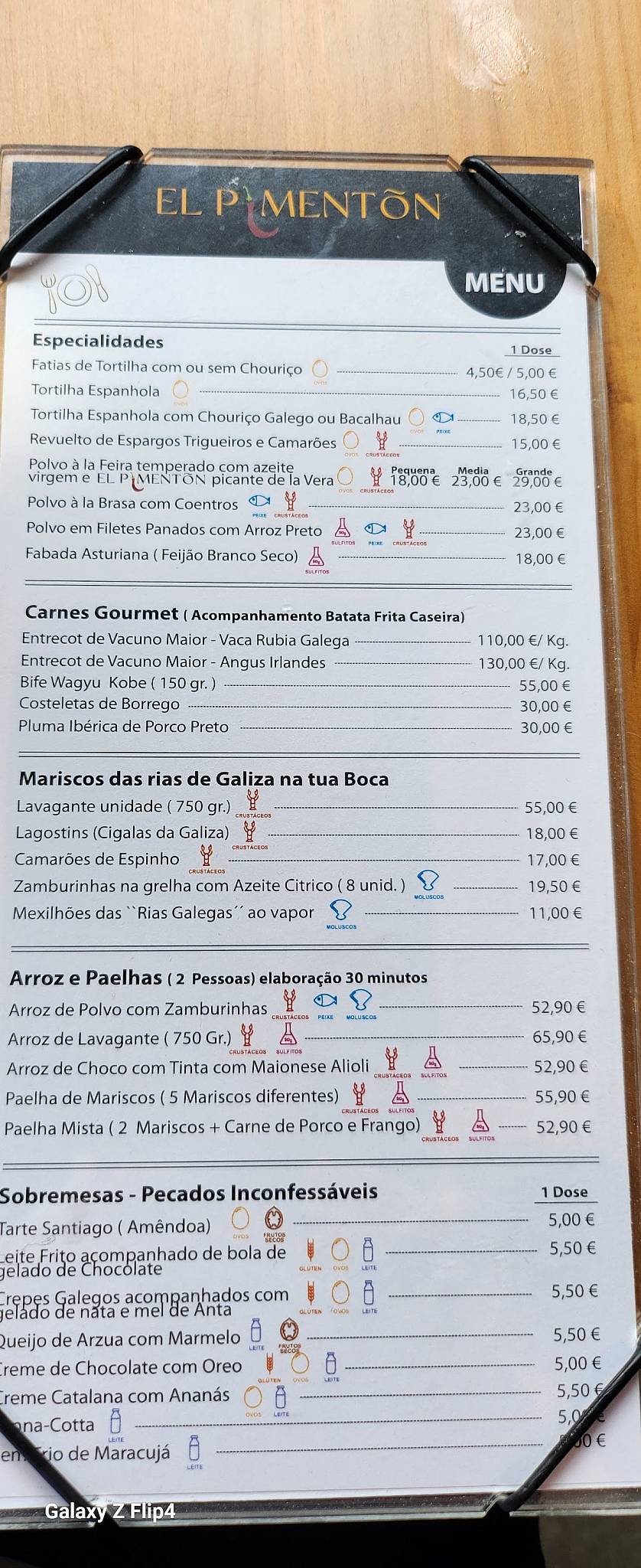 Menu em Restaurante El Pimenton, Amora